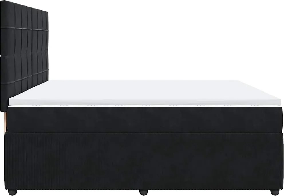 Box spring postel s matrací černá 200x200 cm samet 3292432
