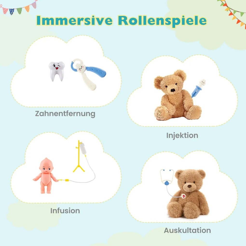 Costway Dětský lékařský set s 27 příslušenstvím Medical Center s EKG monitorem