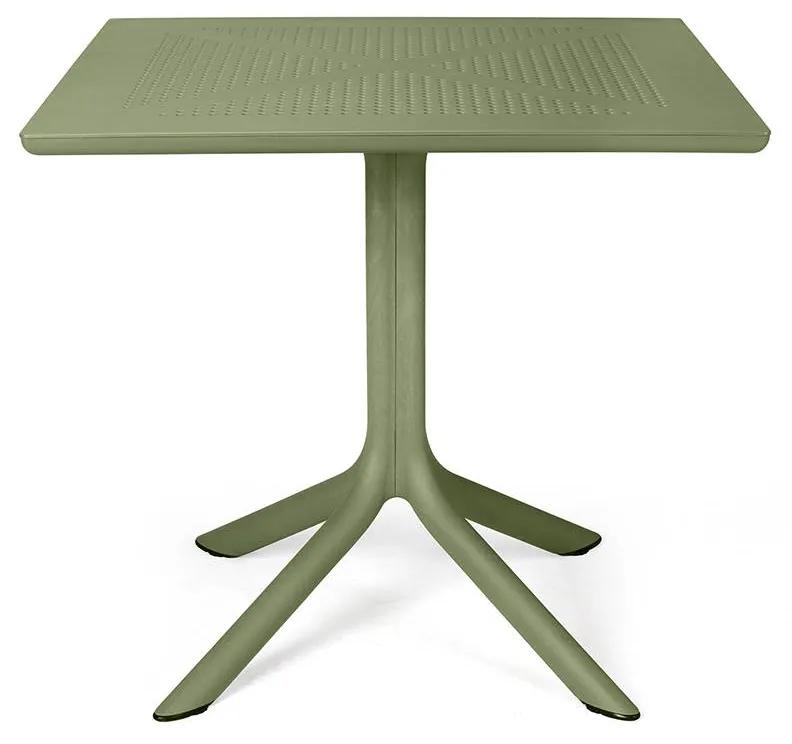 Nardi Plastový stůl na zahradu CLIP Rozměr: 70x70 cm, Odstín: Agave - Zelená