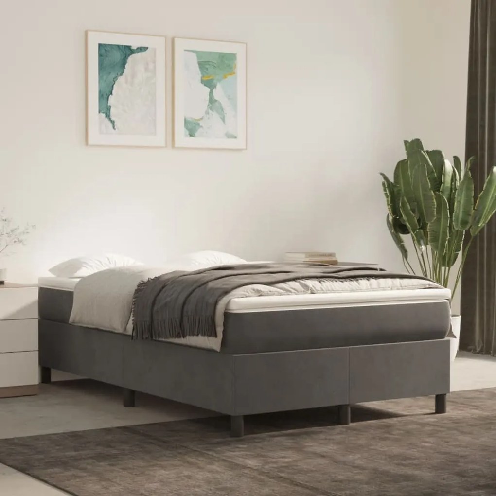 Box spring postel s matrací tmavě šedý 120x190 cm samet 3269704