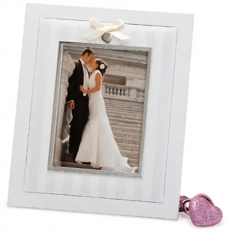 Svatební dřevěný fotorámeček s aplikací NOW 13x18 bílý kph