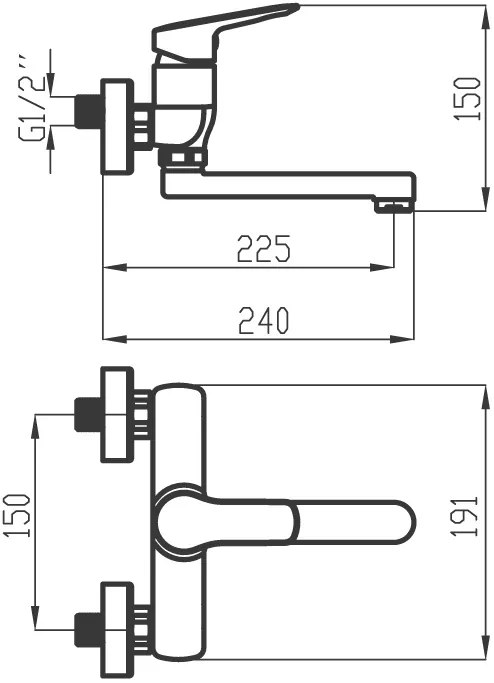 Novaservis Novaservis, Umyvadlová dřezová baterie 150 mm Metalia 54, chrom, 54076-0