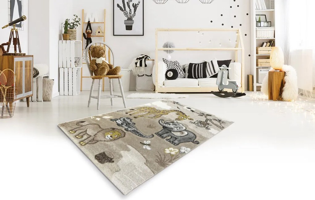 Medipa (Merinos), AKCE: 140x200 cm Dětský kusový koberec Diamond Kids 24292/760, béžová, dětský pokoj