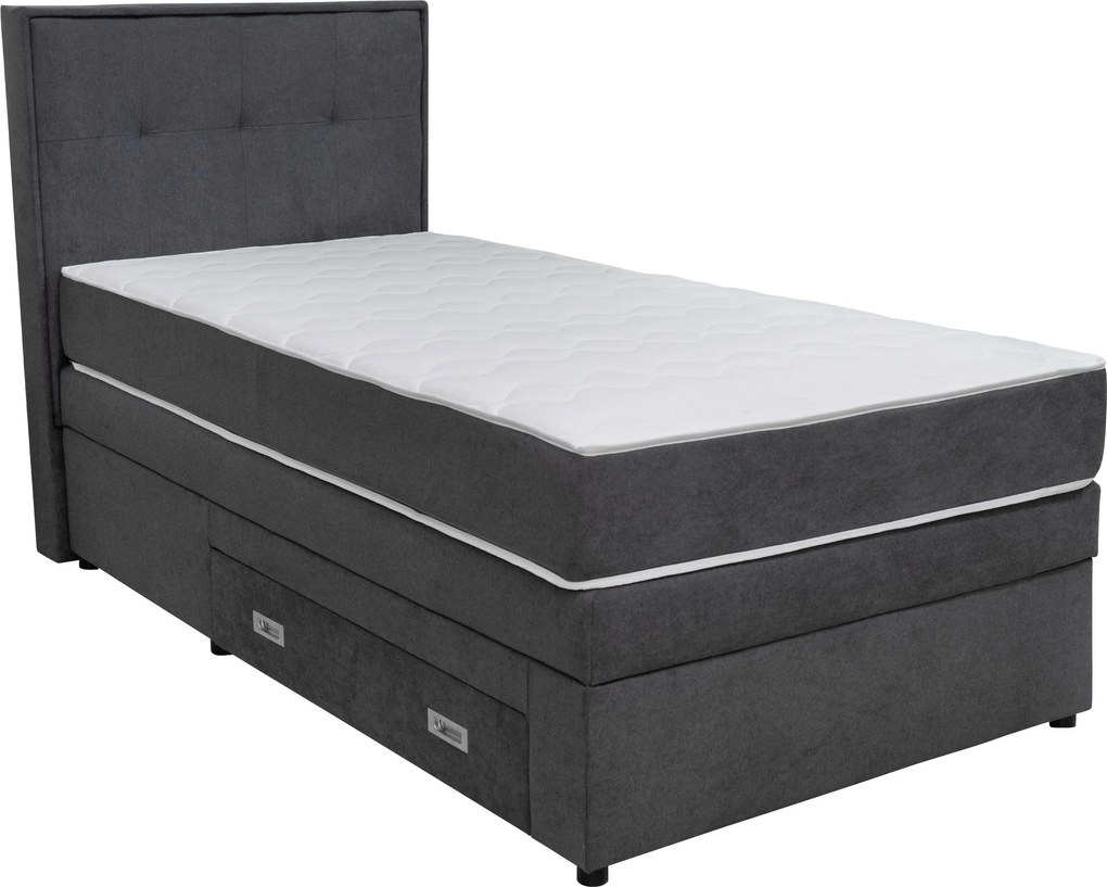 XXXLutz POSTEL BOXSPRING, 90/200 cm, tmavě šedá Hom`in - Jednolůžkové postele - 001933002503
