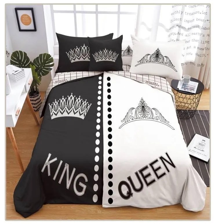 6 dílné Povlečení polycotton King  Queen 200x140cm + 90x70 cm TiaHome