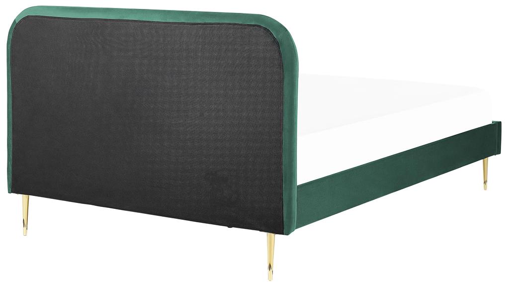 Sametová postel 160 x 200 cm zelená FLAYAT Beliani