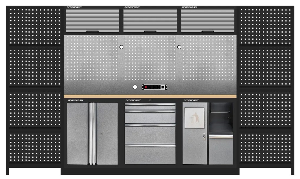 Sestava dílenského nábytku Procarosa PROFI TGC-13041-680 Pracovní deska:: dřevěná