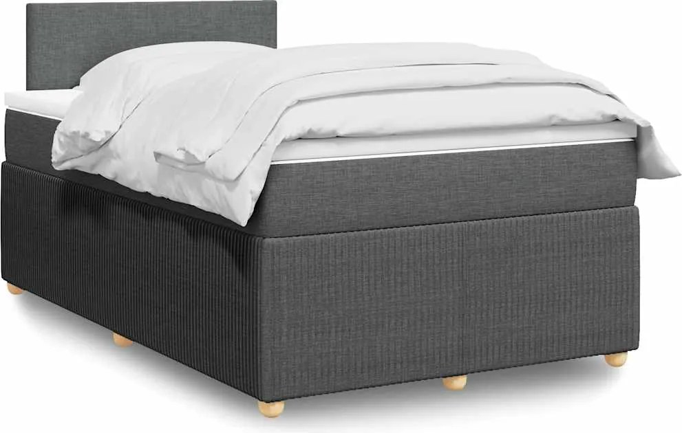 Box spring postel s matrací tmavě šedá 120x200 cm textil 3287417