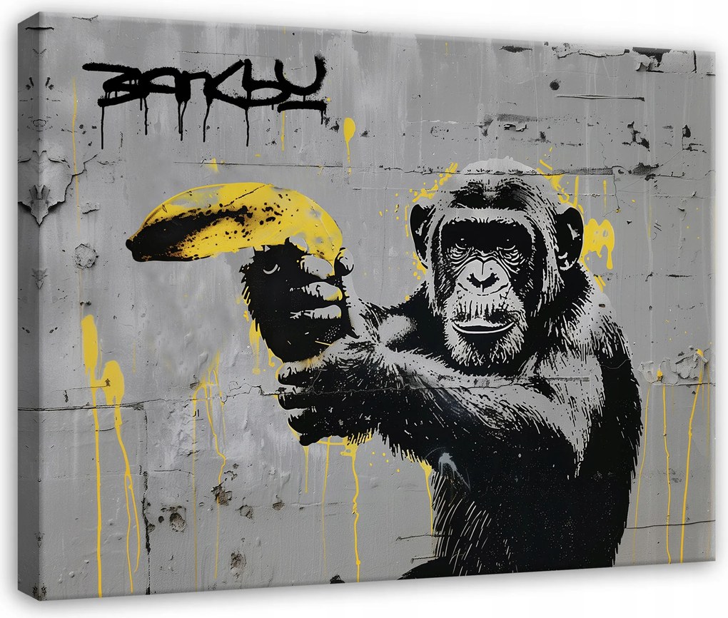 Obraz Banksy Opice Street Art Graffiti Moderní Na Plátně Stěna 120x80