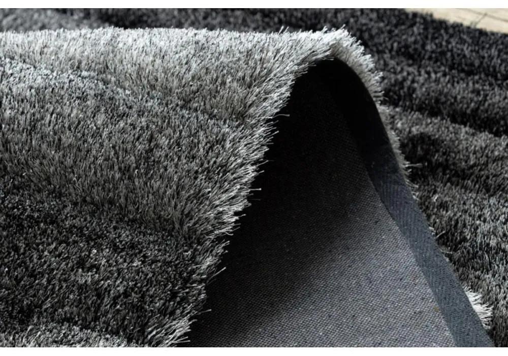 Luxusní kusový koberec shaggy Pasy šedý 80x150cm