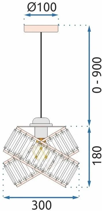 Stropní křišťálové svítidlo APP1105-1CP růžově zlaté