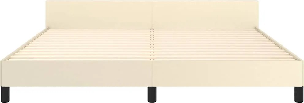 Rám postele s čelem krémový 160x200 cm umělá kůže 3125581