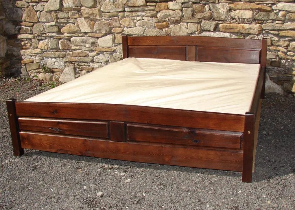 Via-nábytek Postel PEGAS masiv borovice 140 x 200 Povrchová úprava postele: Bezbarvý lak (borovice)