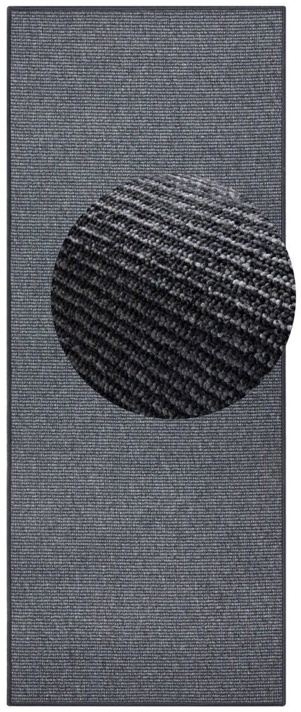 BT Carpet, Kusový koberec Bouclé 104435 Anthracite, 80x400, šedá, chodba / předsíň