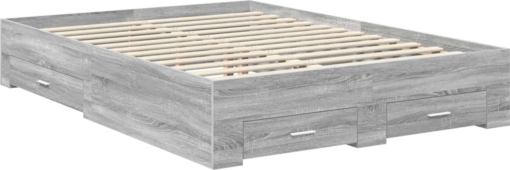 Rám postele s čelo Šedá Sonoma 140 x 190 cm Kompozitní dřevo 3412788