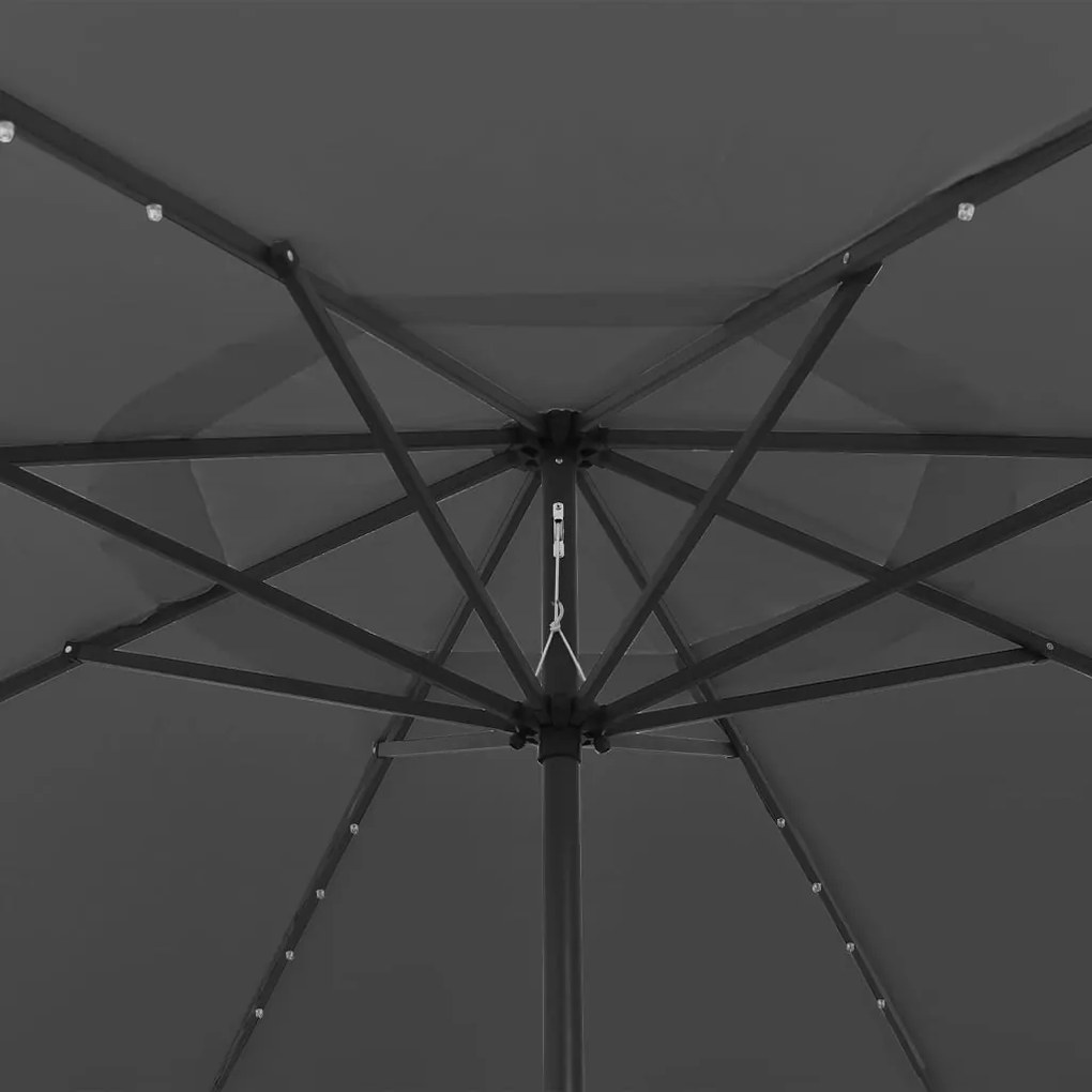 Zahradní Slunečník S Led Osvětlením 400 Cm Antracitový