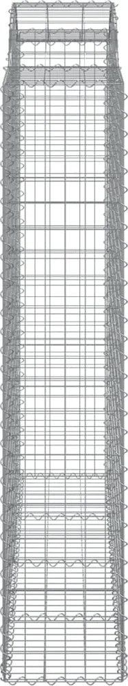 Klenuté gabionové koše 2 ks 200x50x200/220cm pozinkované železo 3146425