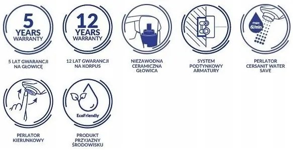 Cersanit Larga - podomítková umyvadlová baterie, chrom, S951-386