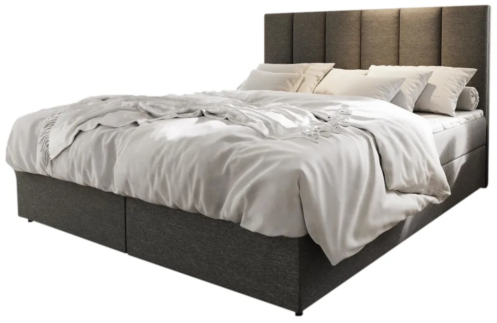 Expedo Čalouněná postel boxspring KARDI, 180x200, sawana 21 + topper