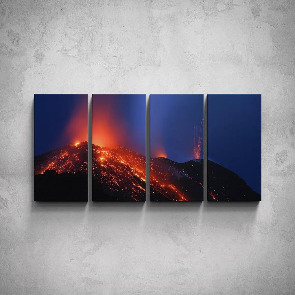 4-dílný obraz - Vybuchující sopka - PopyDesign