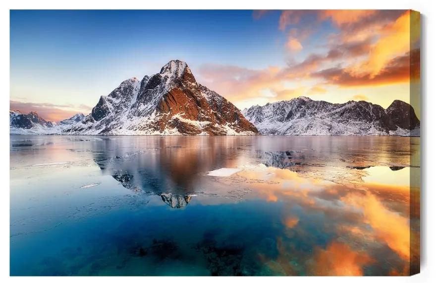 Obraz Východ Slunce Nad Norským Mořem Nedostatek Nedostatek Plátno Canvas 120x80