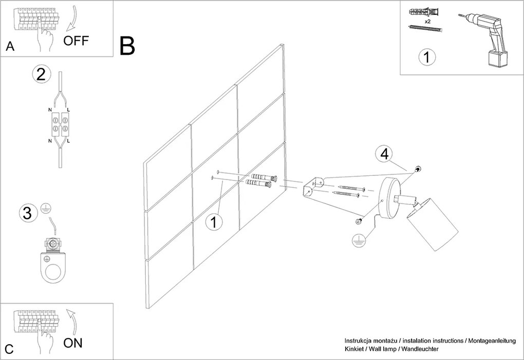 Sollux Lighting Nástěnné svítidlo VERDO černé