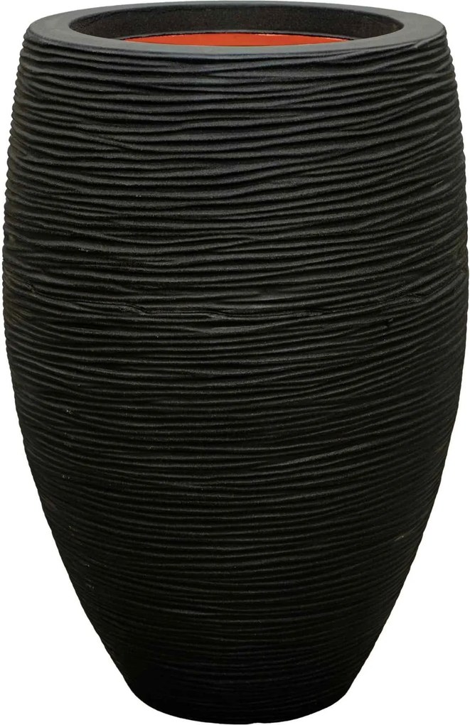 Capi Nature Rib NL Vase Elegant Deluxe Black Ø 50 cm / V 72 cm