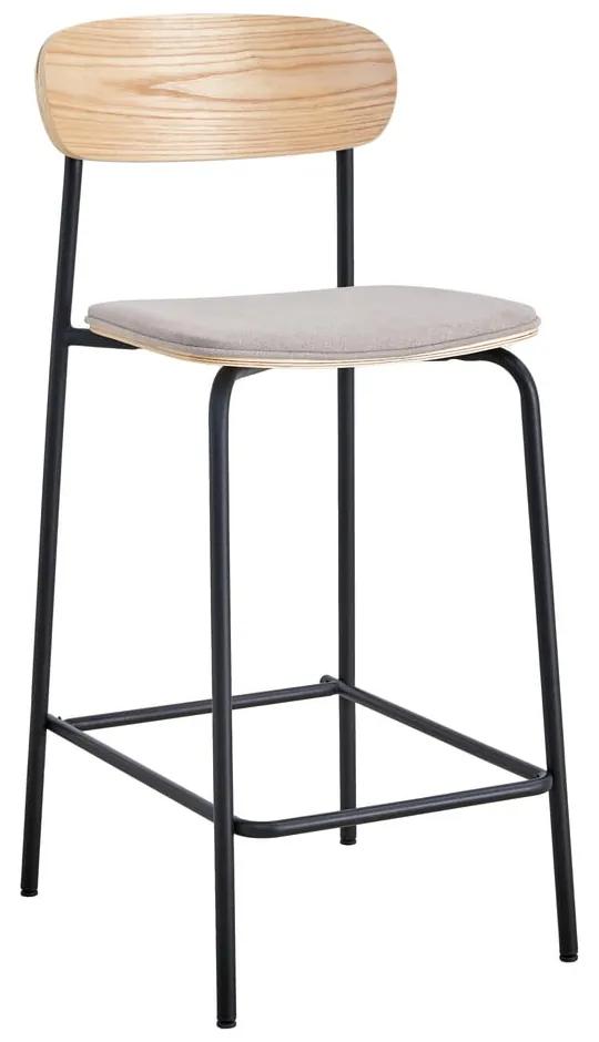 Černo-šedé barové židle v sadě 2 ks (výška sedáku 66 cm) Adriana – Marckeric