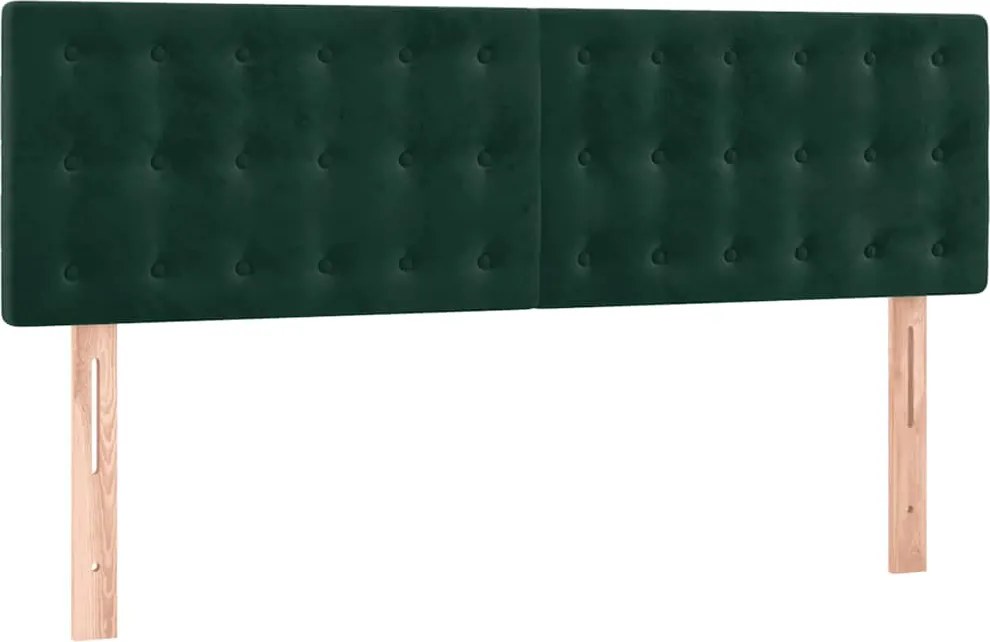 Box spring postel s matrací tmavě zelená 140x200 cm samet 3141548