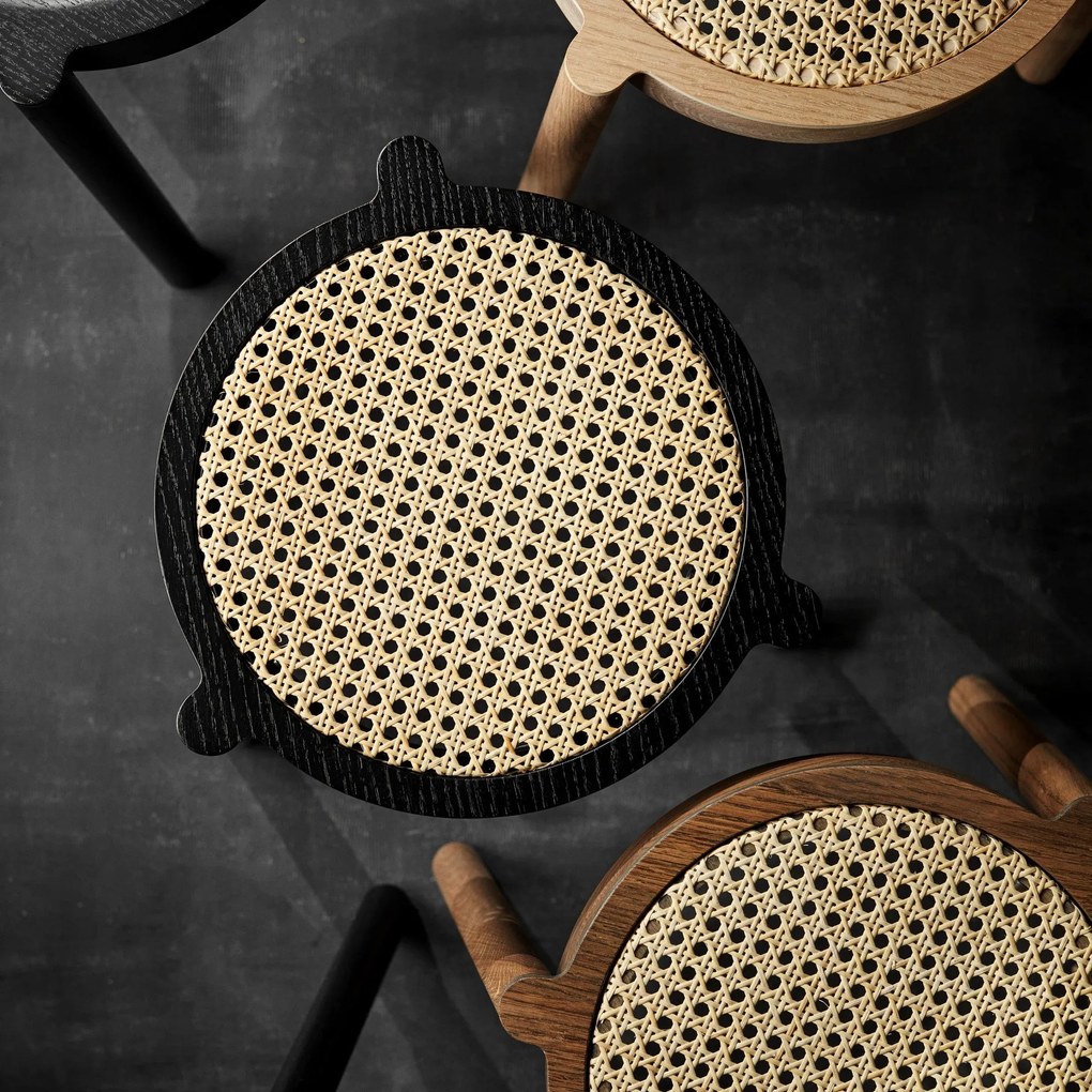 NORTHERN Stolička Pal Stool, Light Oak, Cane Mesh