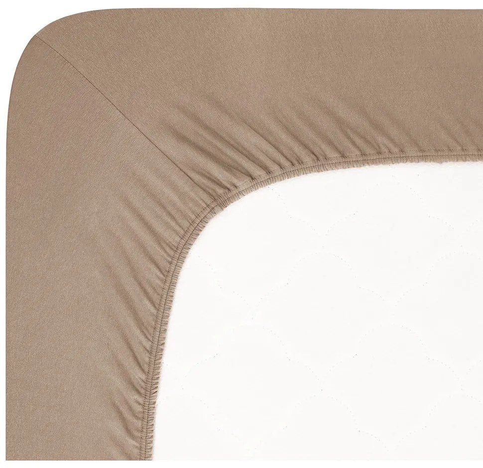 Hnědé napínací prostěradlo jersey 200x200 cm Boxspring – Andrea Simone