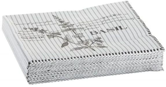 LENE BJERRE Papírové ubrousky BASIL, 33 x 33 cm