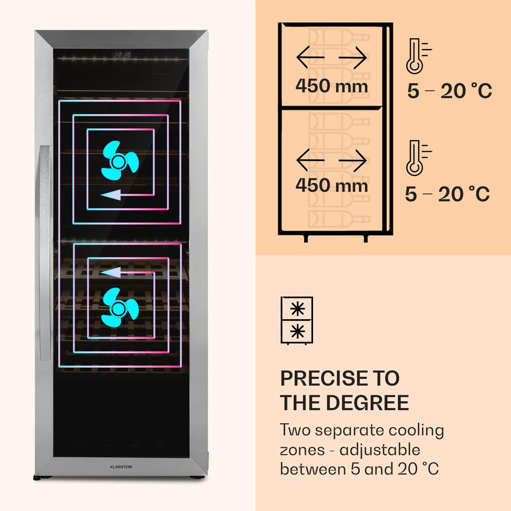 Vinamour 77 Duo, vinotéka, 191 l, 5-20 °C, 2 zóny