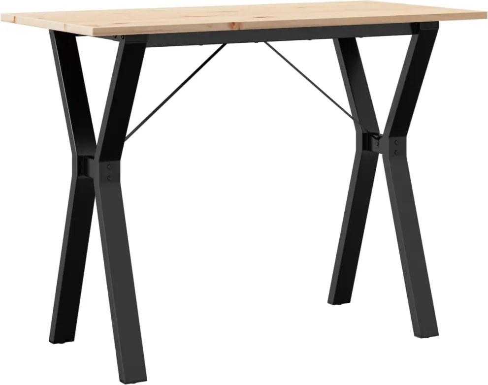 Jídelní stůl s Y rámem 100 x 50 x 75 cm borové dřevo a ocel 3282719
