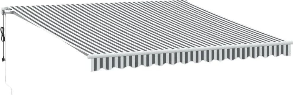 Automatická zatahovací markýza antracitová a bílá 400 x 350 cm 3215794