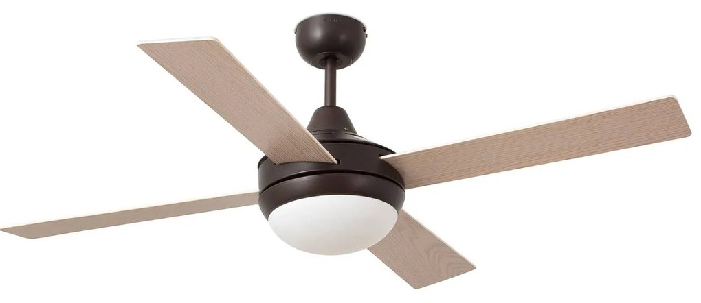 Stropní ventilátor Icaria L se světle hnědou/mahagonovou barvou