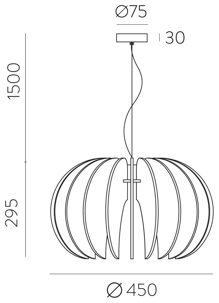 ACB Iluminacion Závěsné svítidlo ROSA DEL DESIERTO, ⌀ 45 cm, 1xE27 15W