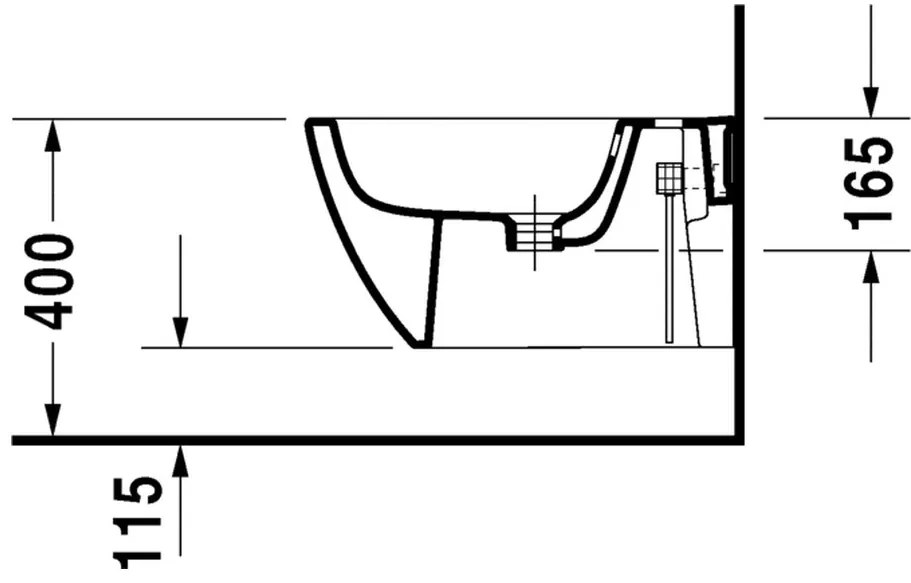 Duravit Happy D.2 - závěsný bidet 35,5x54 cm 2258150000