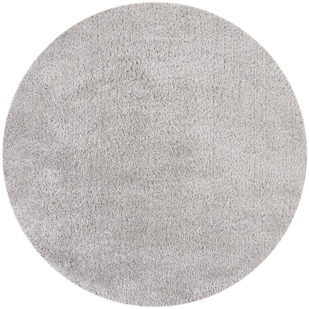Flair Rugs, Kusový koberec Shaggy Teddy Grey kruh, 133x133 (průměr) kruh, šedá, ložnice