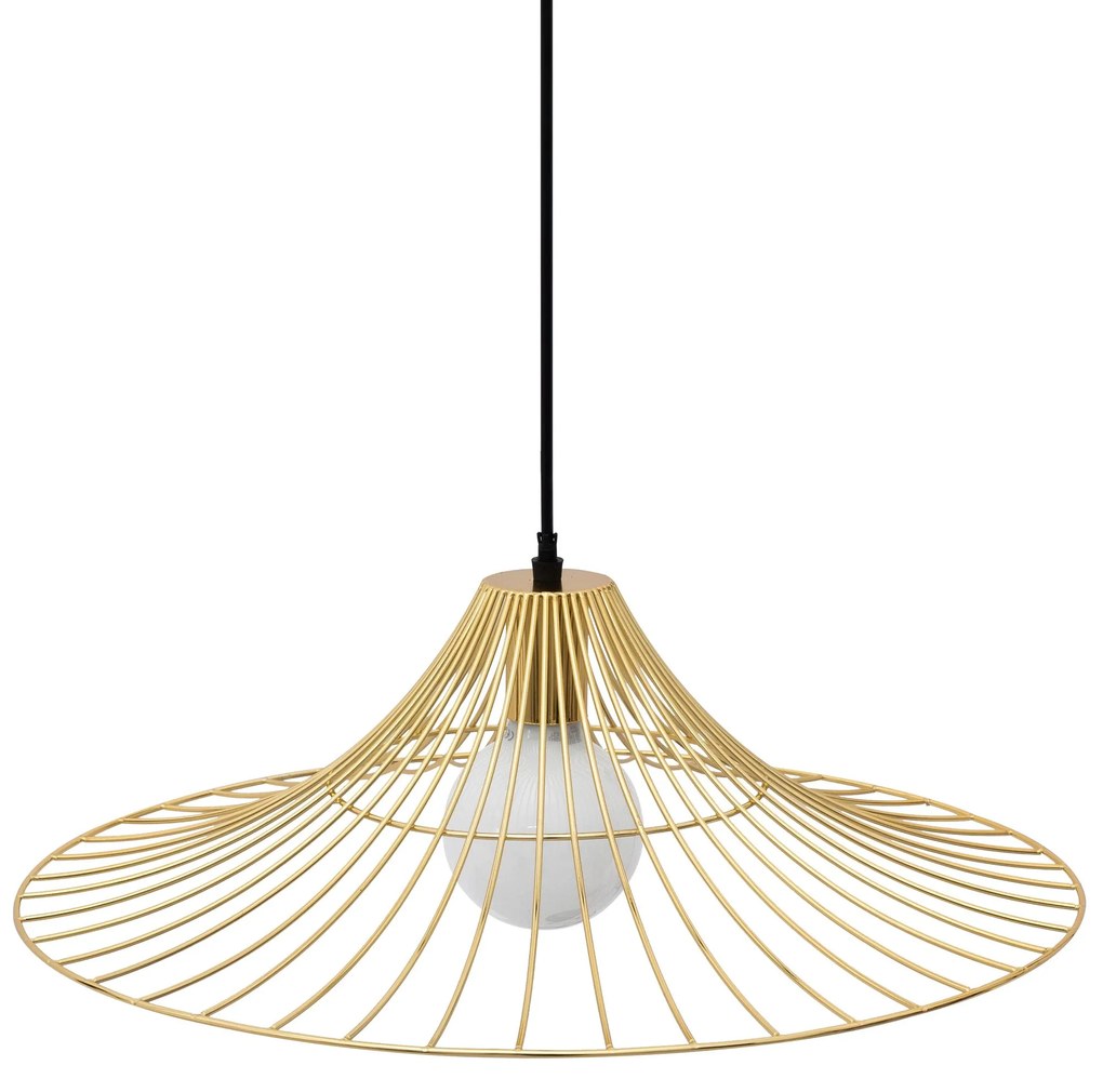 Toolight - Stropní lampa závěsná plochá kulatá 1xE27 APP499-1CP, zlatá, OSW-00612