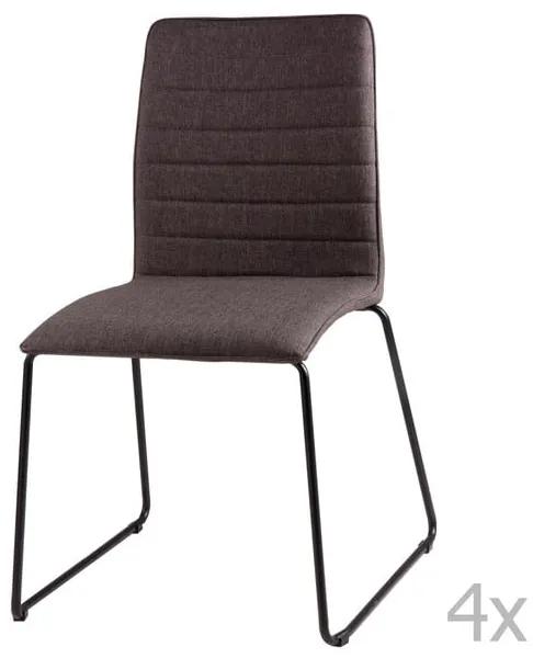 Sada 4 tmavě šedých jídelních židlí sømcasa Vera