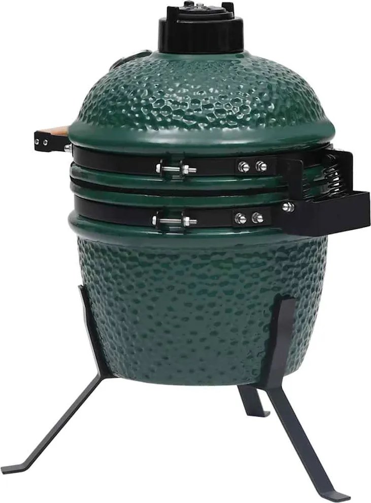 Zahradní gril a udírna 2 v 1 Kamado keramický 56 cm zelený 316094