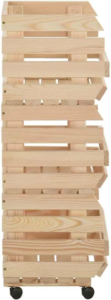 Vozík na zeleninu 77 x 30 x 80 cm masivní borové dřevo 327327