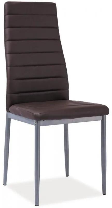 Casarredo Jídelní čalouněná židle H-261 Bis hnědá/alu