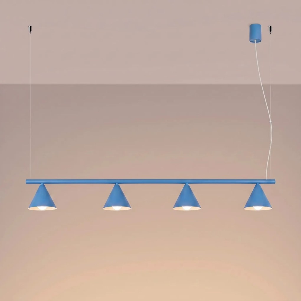 Sollux Lighting Lustr NOX 4L světle modrý