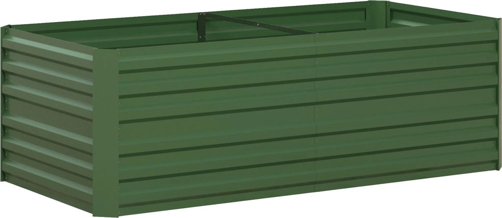 Vyvýšený zahradní záhon Outsunny z oceli, rostlinný záhon, studený rám, skládatelná nádoba na rostliny 180x90x60cm pro zahradu, balkon, terasu, zelen…