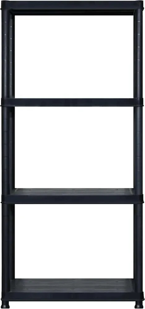 Úložný regál 4patrový černý 183 x 30,5 x 130 cm plast 3059855