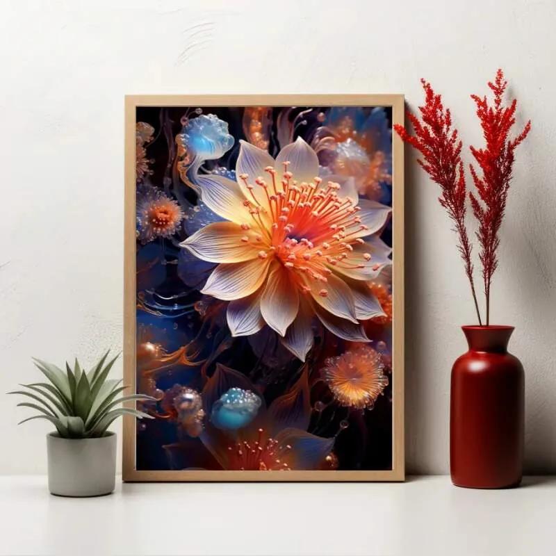 Plakát - Ohnivý zářící květ