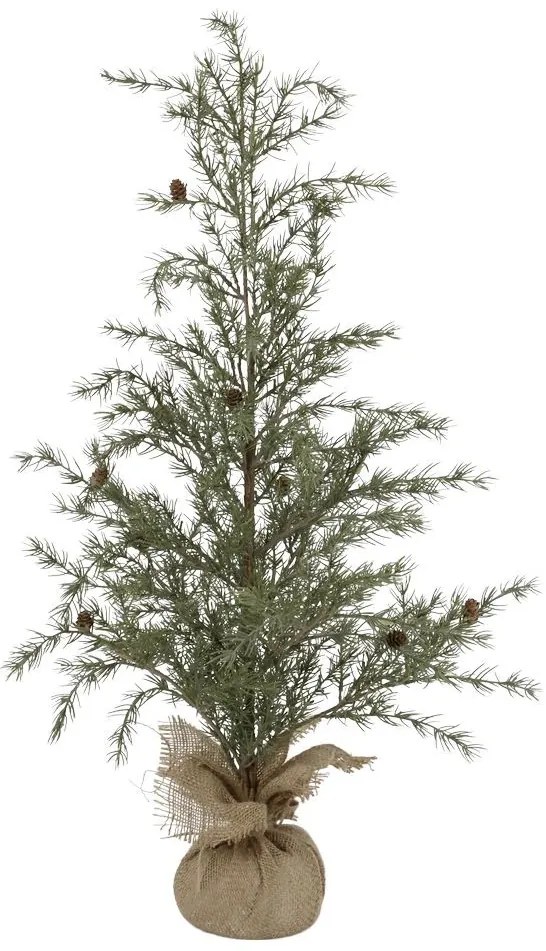 Zelený vánoční borovicový stromek v jutě a se šiškami Pine Tree - 90 cm