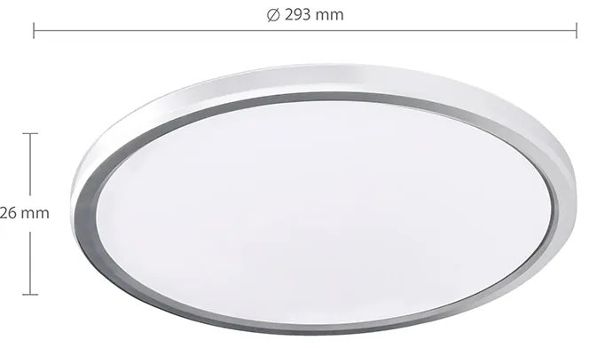 Solight LED osvětlení Acate s ochranou proti vlhkosti, IP54, 24W, 2160lm, 3CCT, 30cm, stříbrná